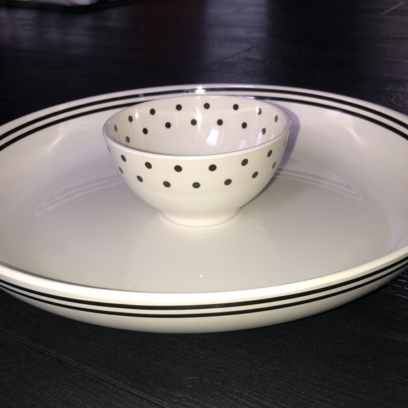 kate spade | Dining | Kate Spade Chip Dip Bowl 4 Melamine Striped Polka ...